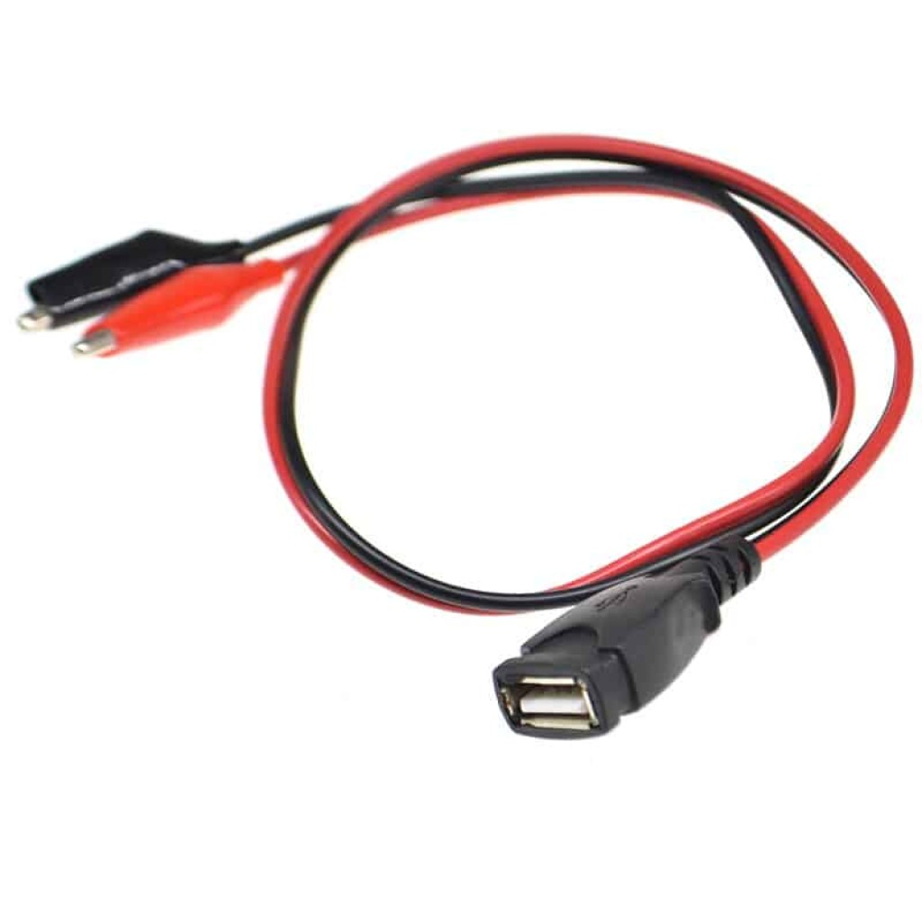 USB Female to Alligator Clips with 20-inch Cable | PCBoard.ca