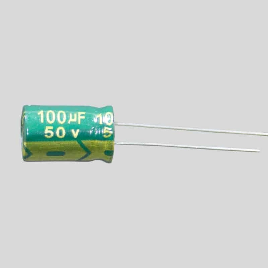 100uF 50v Electrolytic (8 x 12mm x 3.5mm - 10 Pieces)