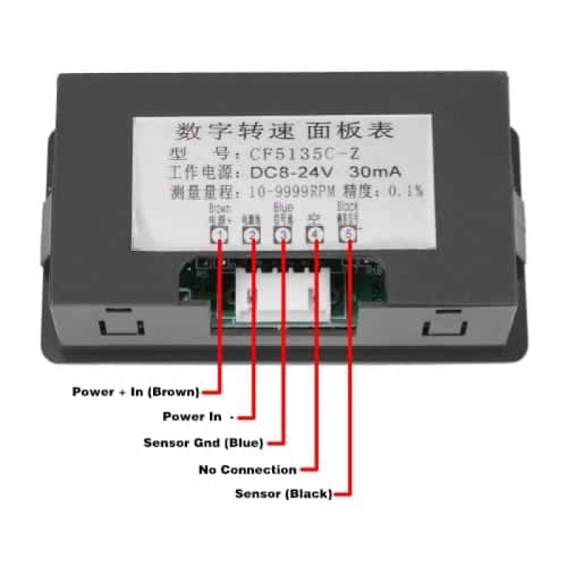 CF5135C 4-Digit Tachometer - Red 0.56-inch LED Display