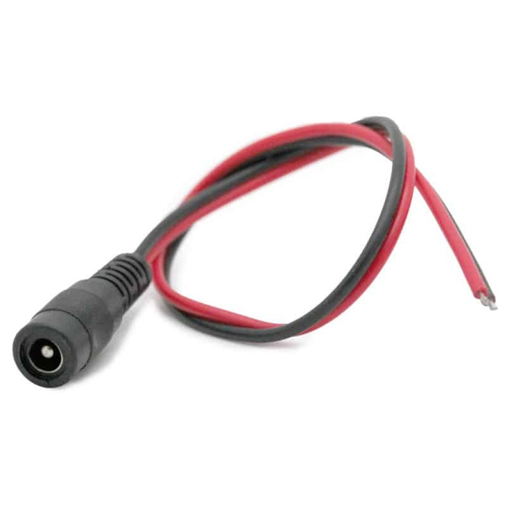DC Power Jack 5.5x2.1mm Female to Pigtail | PCBoard.ca