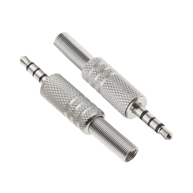 Metal 3.5mm Male Plug in 2, 3 and 4-pin Configurations | PCBoard.ca