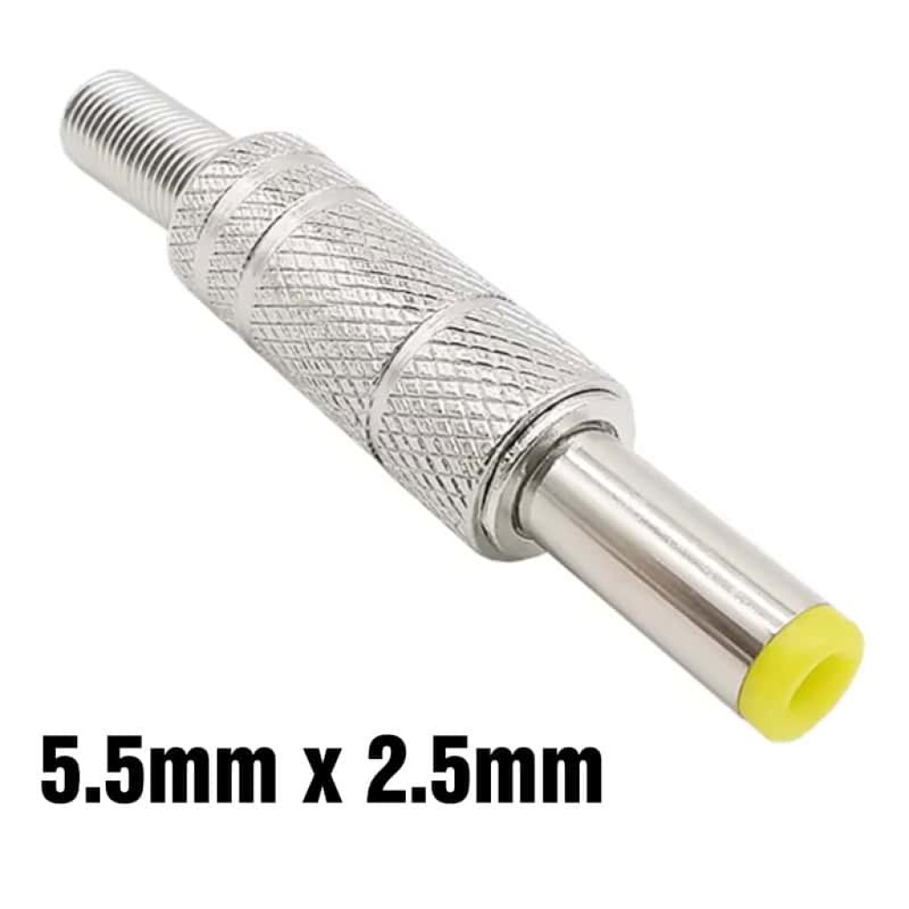 Metal 2.5mm x 5.5mm Metal Male Plug | PCBoard.ca