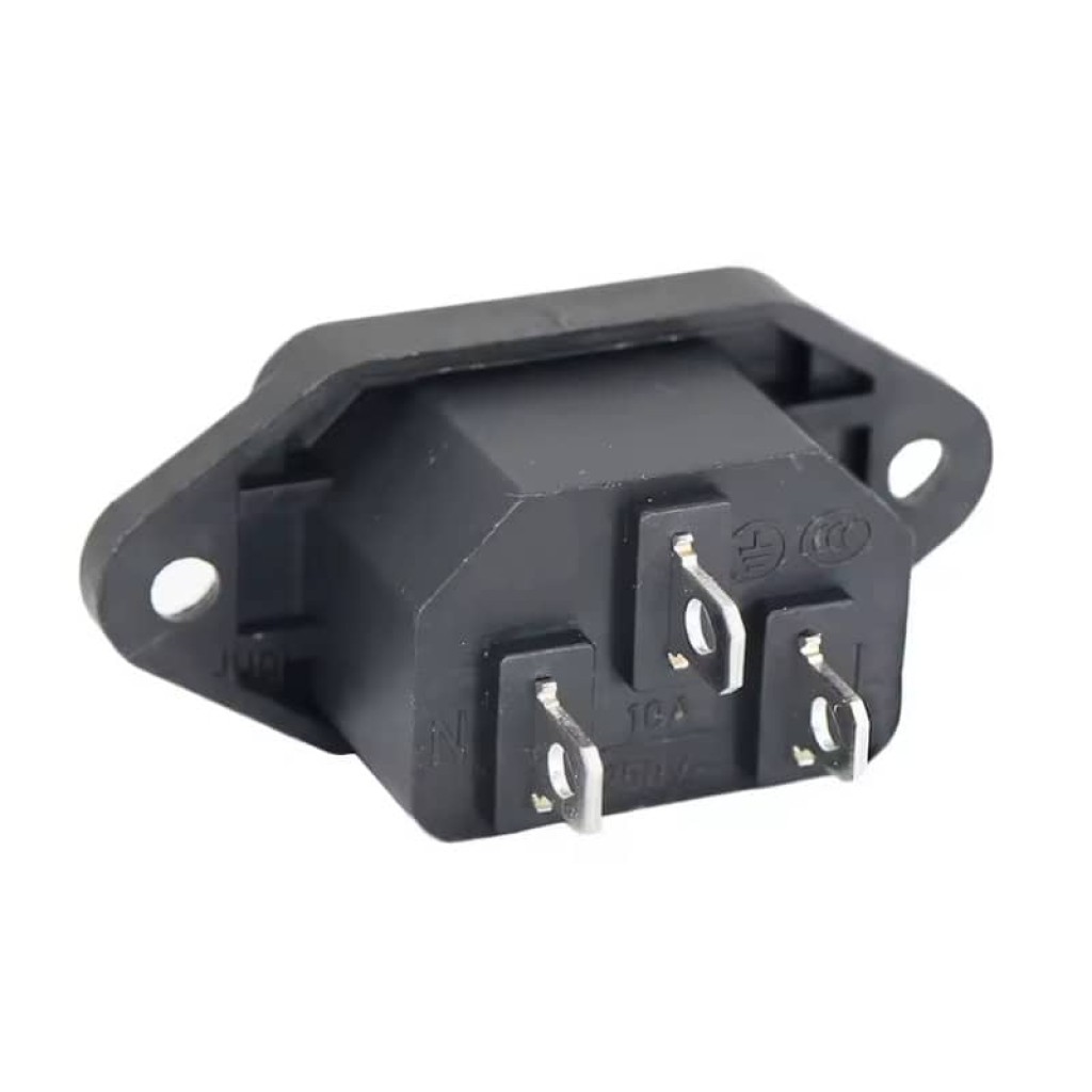 PC Power IEC 320 C14 Male Chassis Mount Connector with Mounting Screws ...
