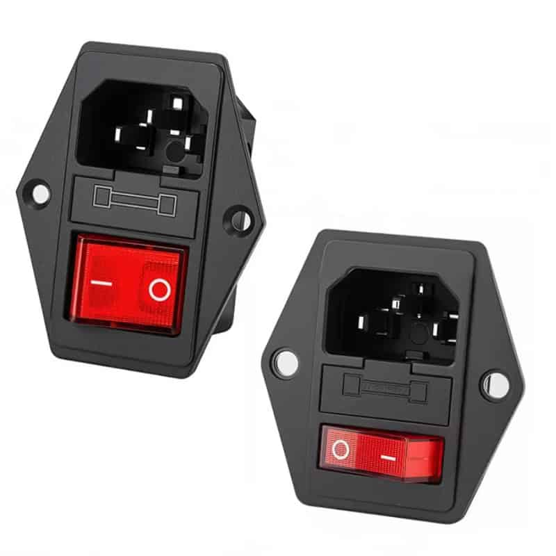 IEC 320 C14 Switched and Fused Panel-Mount Connector with Mounting ...