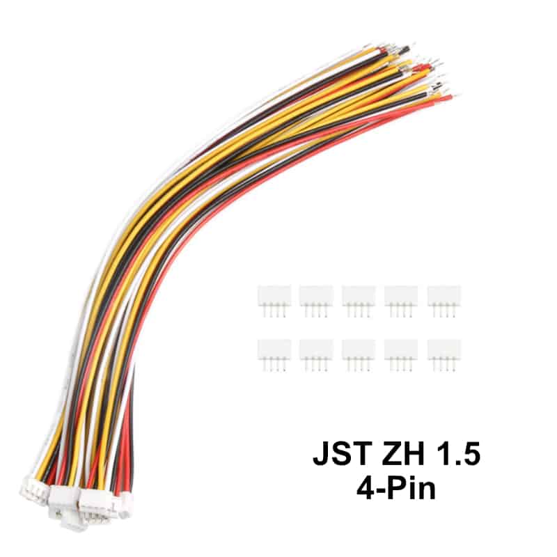 JST ZH 1.5mm Pitch 4-Pin Cable Set | PCBoard.ca