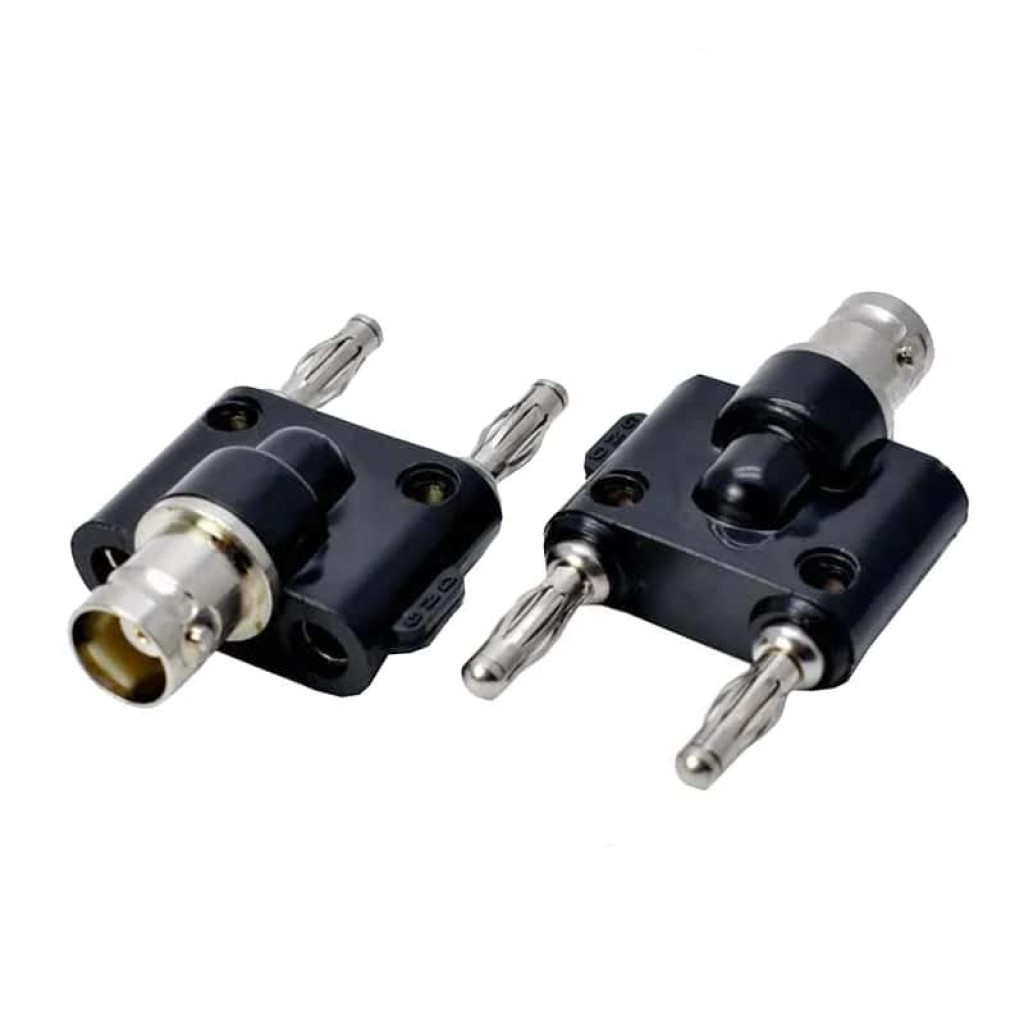 BNC Female to Double Male Banana Plug Adapter