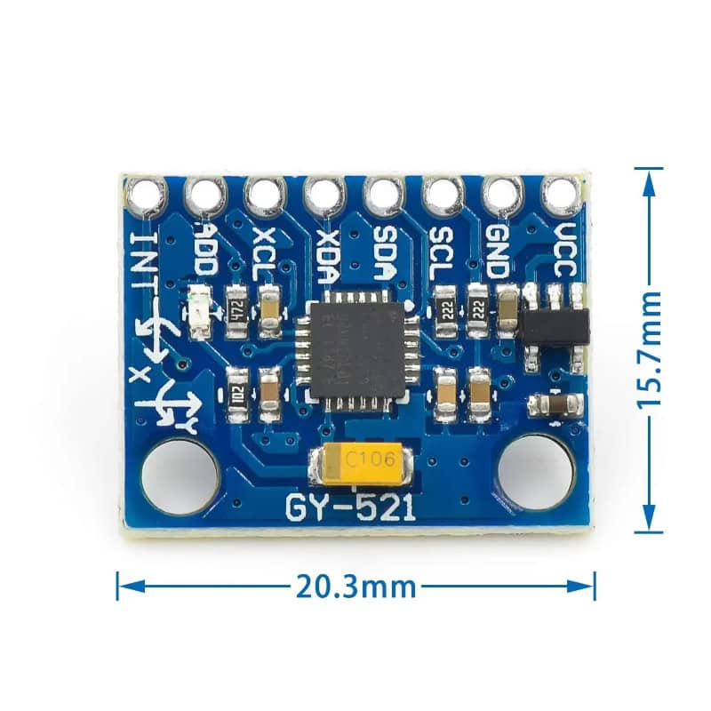 MPU-6050 3-Axis Gyroscope with 3-Axis Accelerometer Module