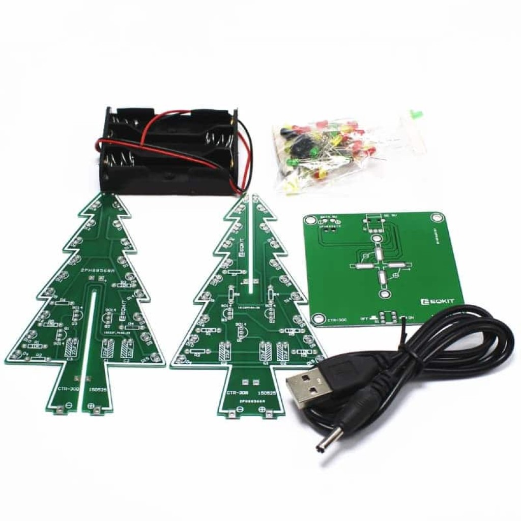 Do-It-Yourself Colorful Glitter LED Christmas Tree Kit