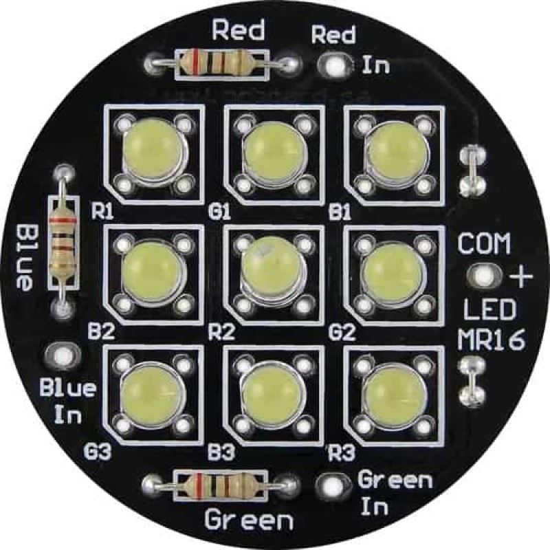 LED MR16: 9-LED MR16 Display PC Board | PCBoard.ca