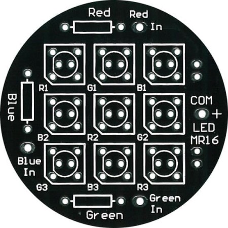 LED MR16: 9-LED MR16 Display PC Board