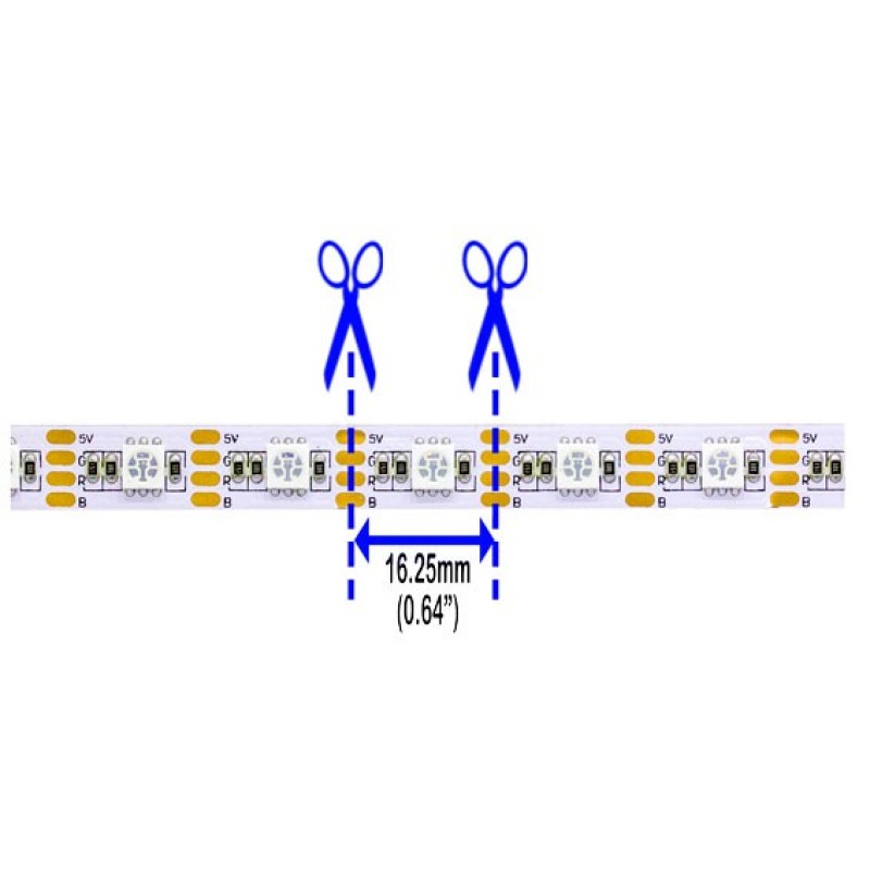 5v RGB LED Strip Ribbon (60 LEDs per Meter) - 1 meter