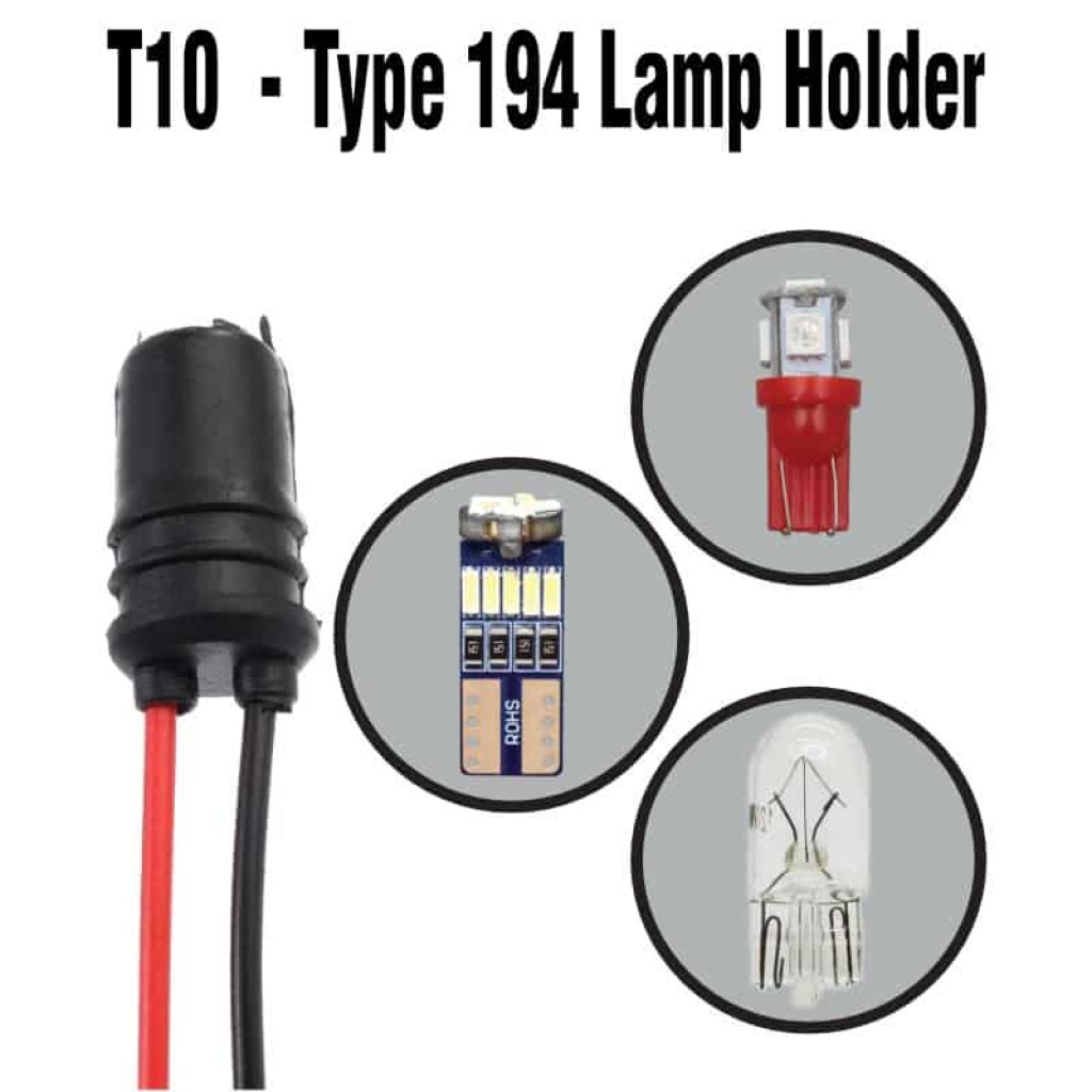 T10 Light Socket for Type 194 Compatible Lamps