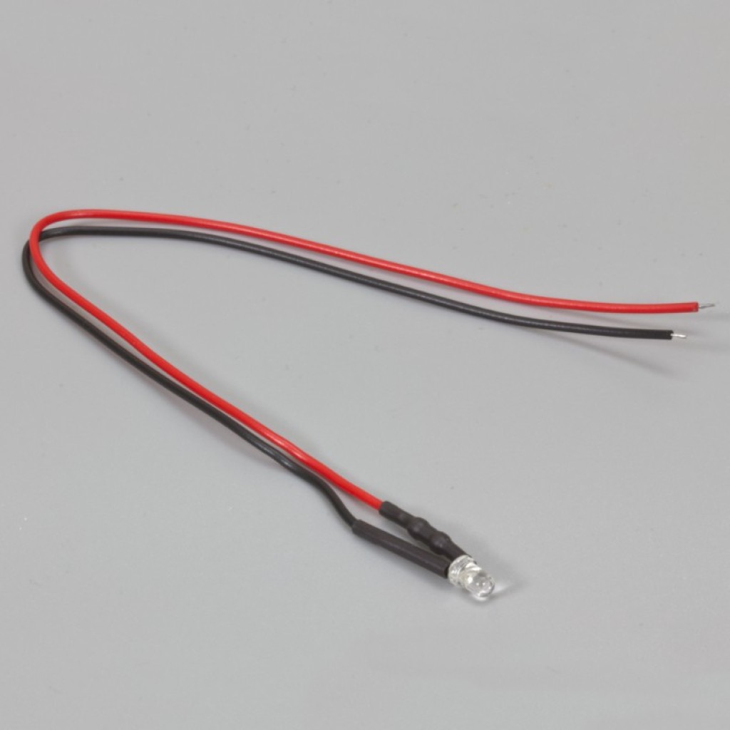 Pre-Wired 3mm LED (5-14V) with Connection Leads