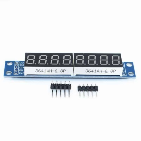 MAX7219 8-Digit 7-Segment Display with Red LEDs
