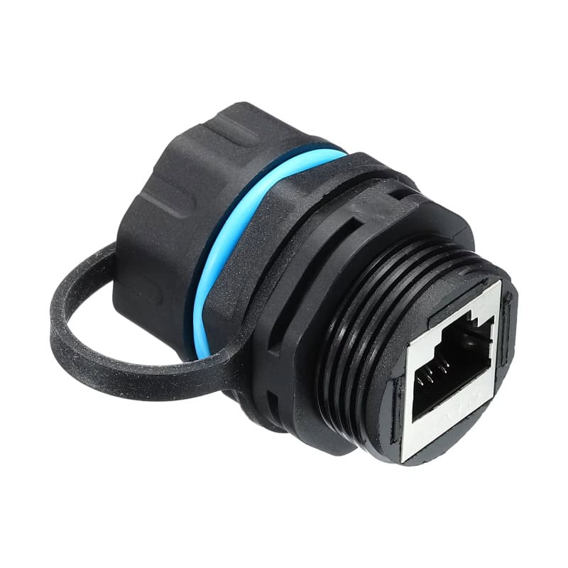 Panel-Mount RJ45 Coupler - Pass-Through Design with Dust Cap