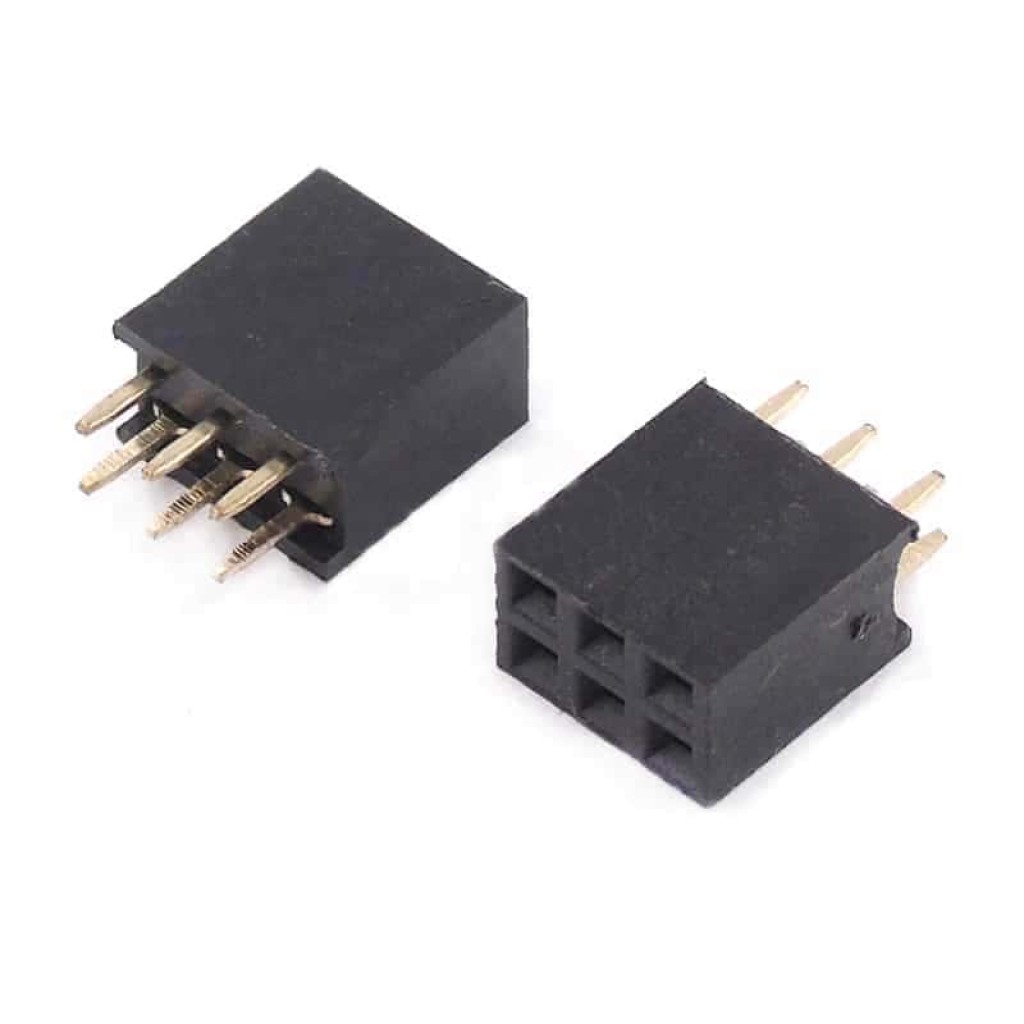 Dual Row Female Header in 6, 8, 18, 20, 40 and 80-pin