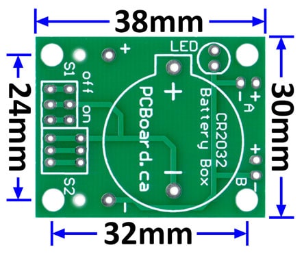 CR2032 Button Cell Holder - Bare Board, Kit or Assembled