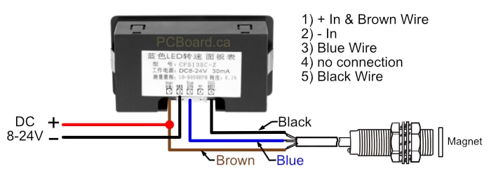 CF5135C 4-Digit Tachometer - Red 0.56-inch LED Display