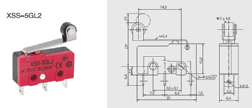XSS-5GL2 Mini Roller Lever Micro Switch